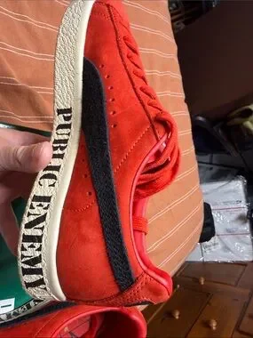Puma | Shoes | Puma Red Suede Mens Lowtop Sneakers | Poshmark